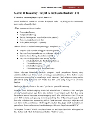 IT Inventory Kawasan Berikat | PDF