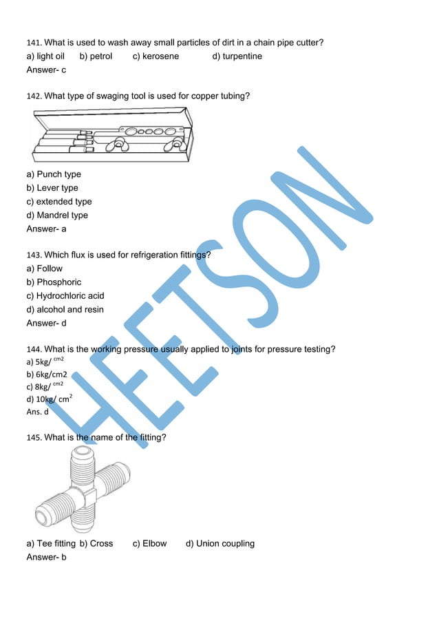 ITI Plumber Question Bank in English Book PDF Free Download | PDF