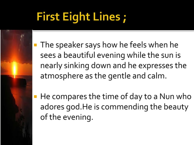 It is a beauteous evening | PPTX