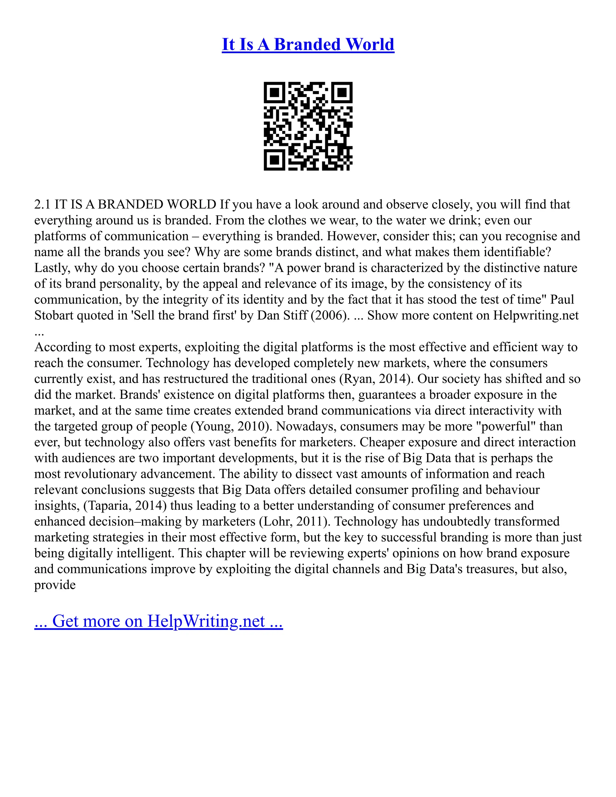 It Is A Branded World | PDF