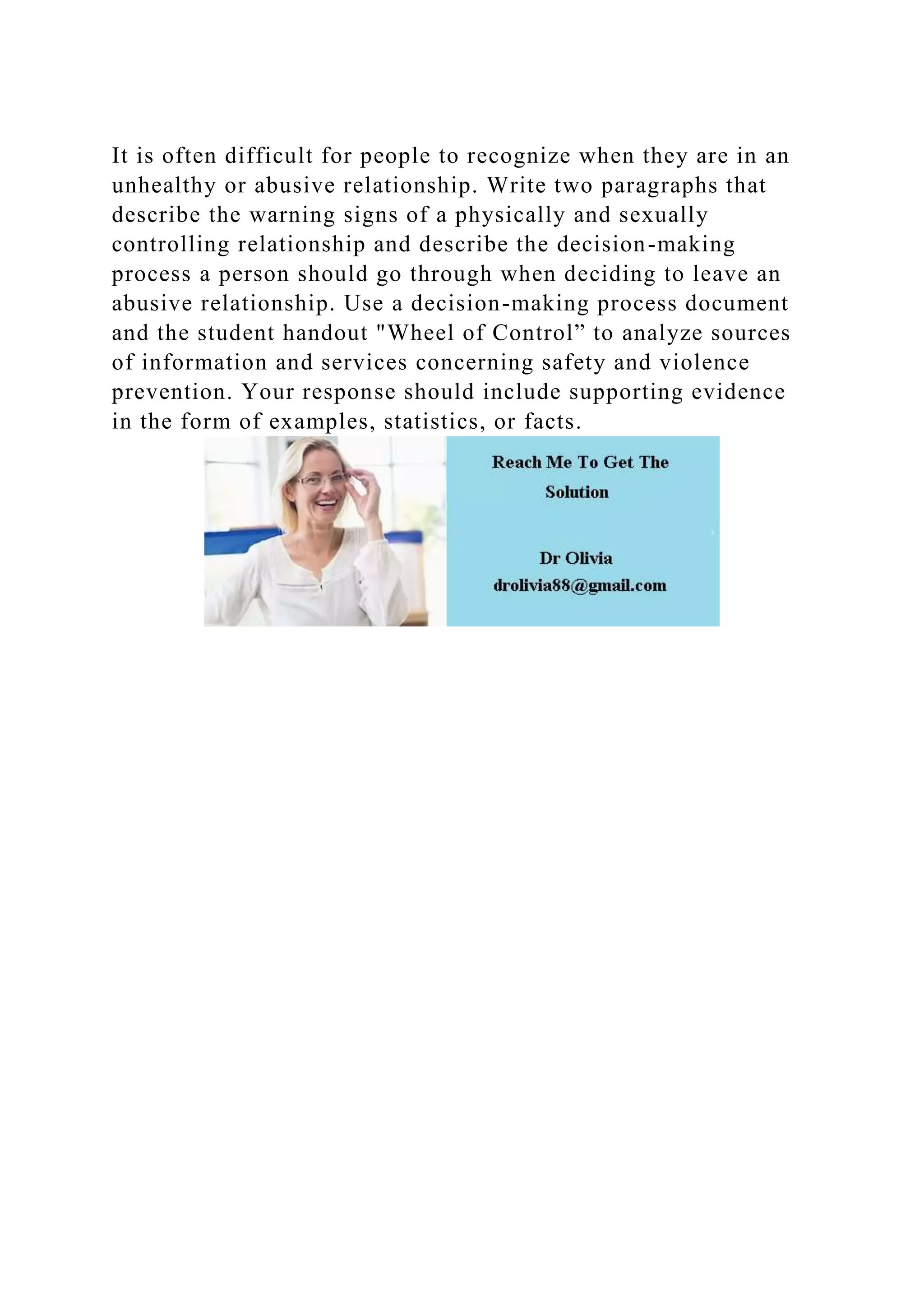 It is often difficult for people to recognize when they are in an un ...