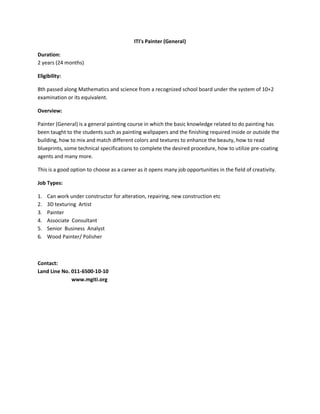 Iti's painter (general) | PDF