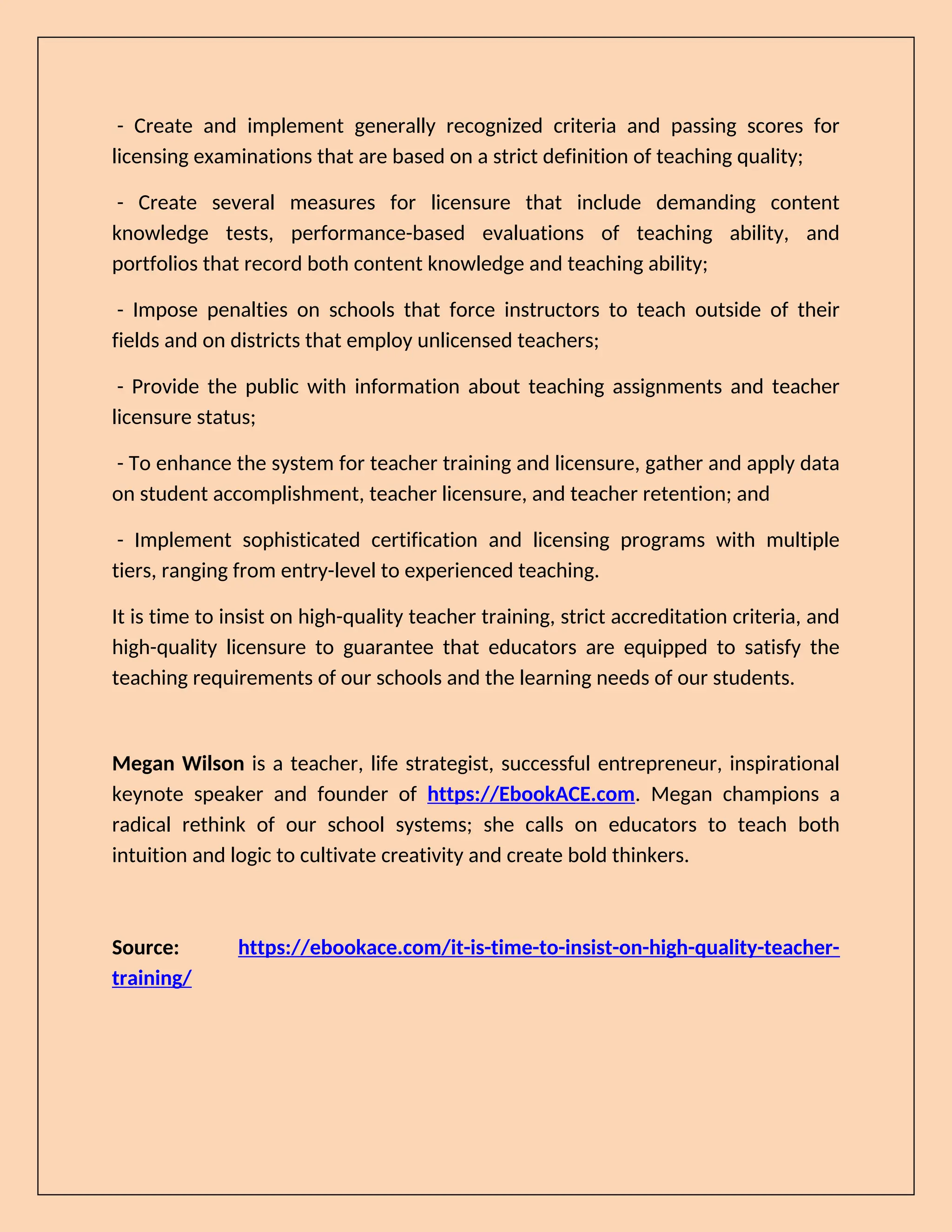 It Is Time to Insist on High-Quality Teacher Training | PDF