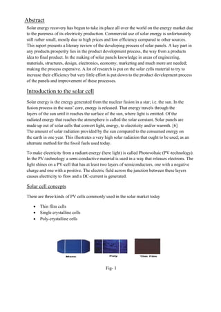 SOLAR ENERGY report solar panel photo diode | PDF