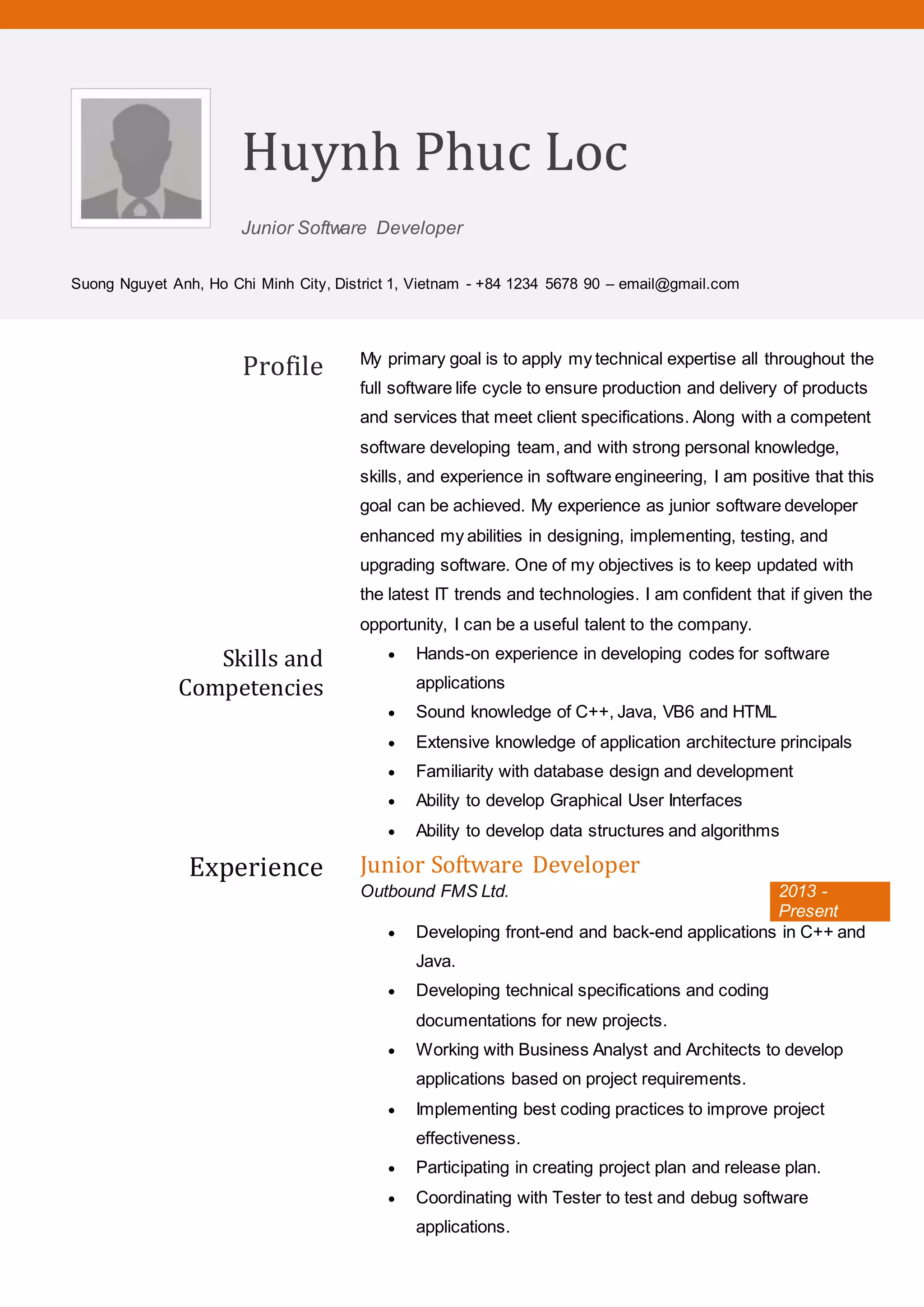 It junior cv | DOCX | Programming Languages | Computing