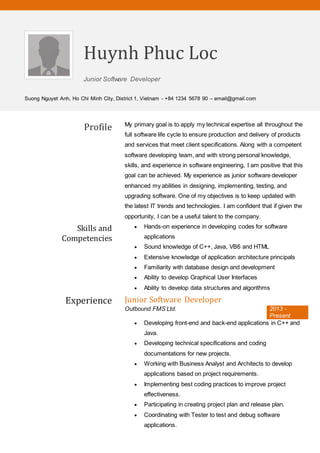 It junior cv | DOCX | Programming Languages | Computing