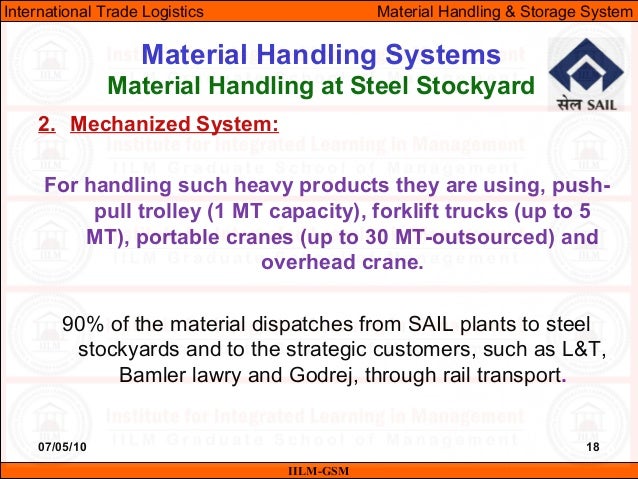 Itl lecture-11 (material handling & storage system) Itl lecture-11 (material handling & storage system)