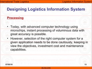 Itl lecture-22 (logistics information system) | PPT