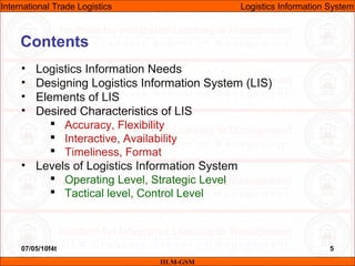 Itl lecture-22 (logistics information system) | PPT