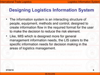 Itl lecture-22 (logistics information system) | PPT