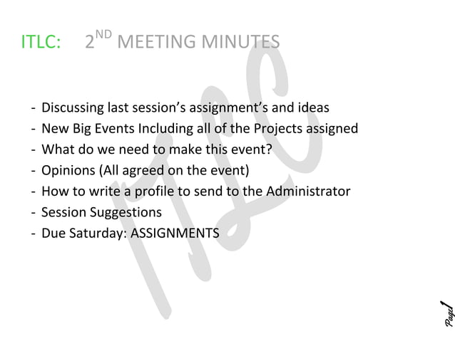 ITLC: 2ND MEETING MINUTES | PDF