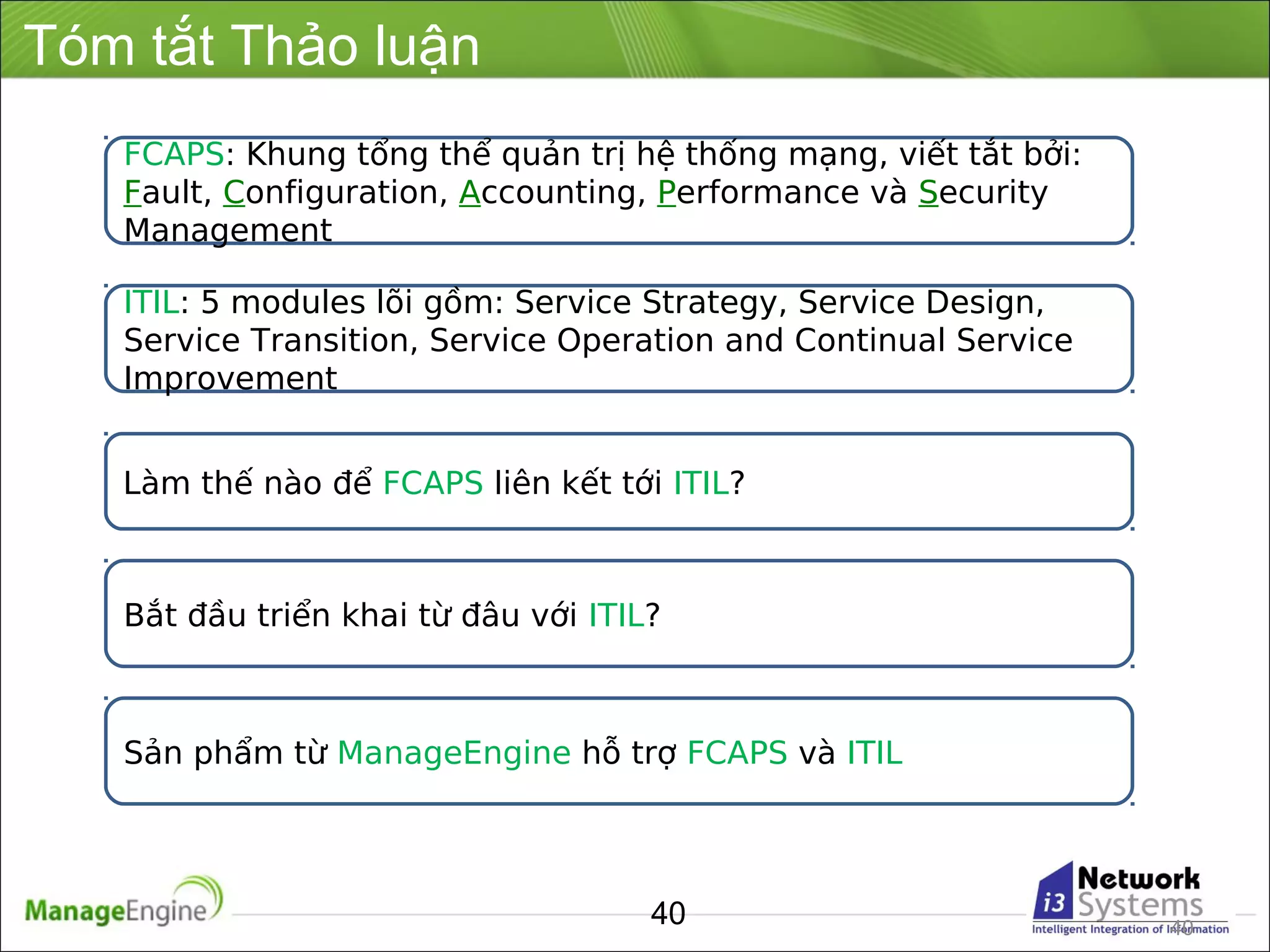IT Leader Club Hanoi - ITIL - FCAPS nhin tu quan diem ITIL - Luu Van Hau | PDF