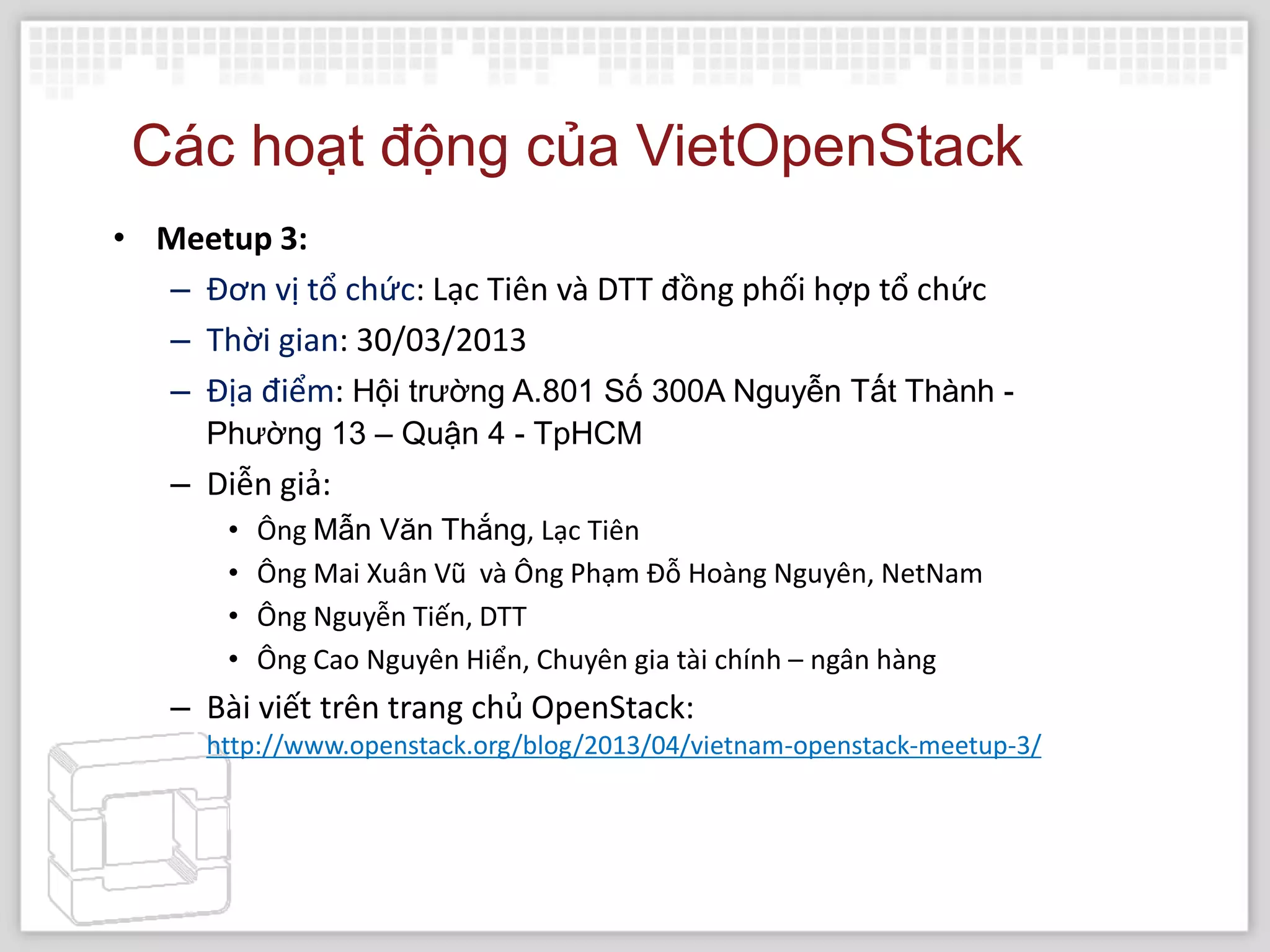 Itlc hanoi va viet openstack gioi thieu hn04 | PDF