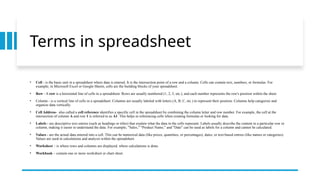 Information Technology CSEC: Spreadsheet | PPTX