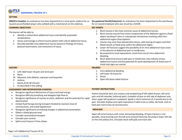 ITLS-Case-Based-Learning-Scenarios-Version-1.0-2019.pdf | Injuries ...
