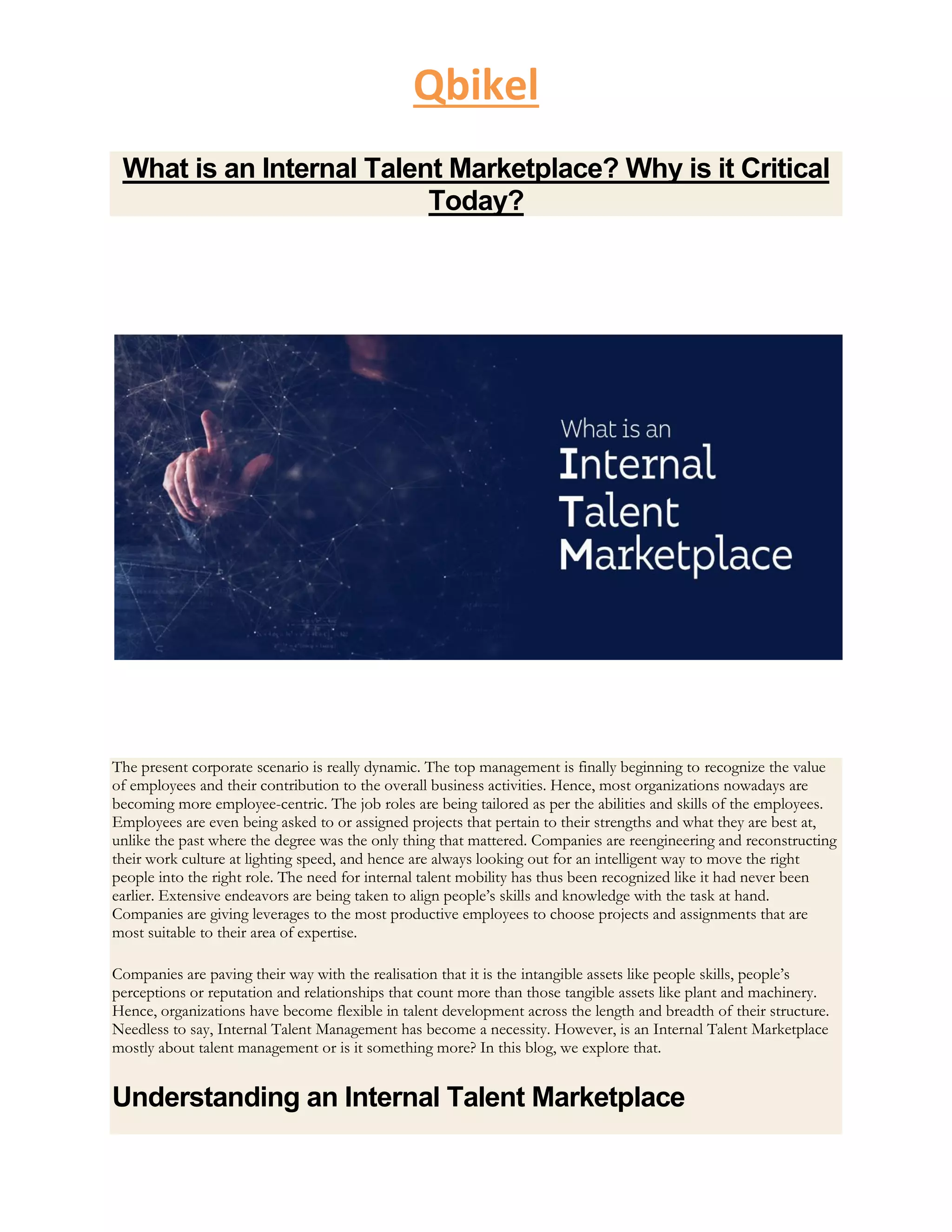 Internal Talent Marketplace | PDF