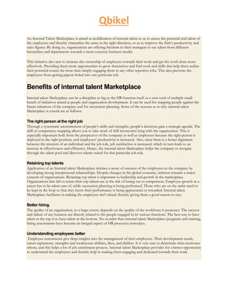 Internal Talent Marketplace | PDF