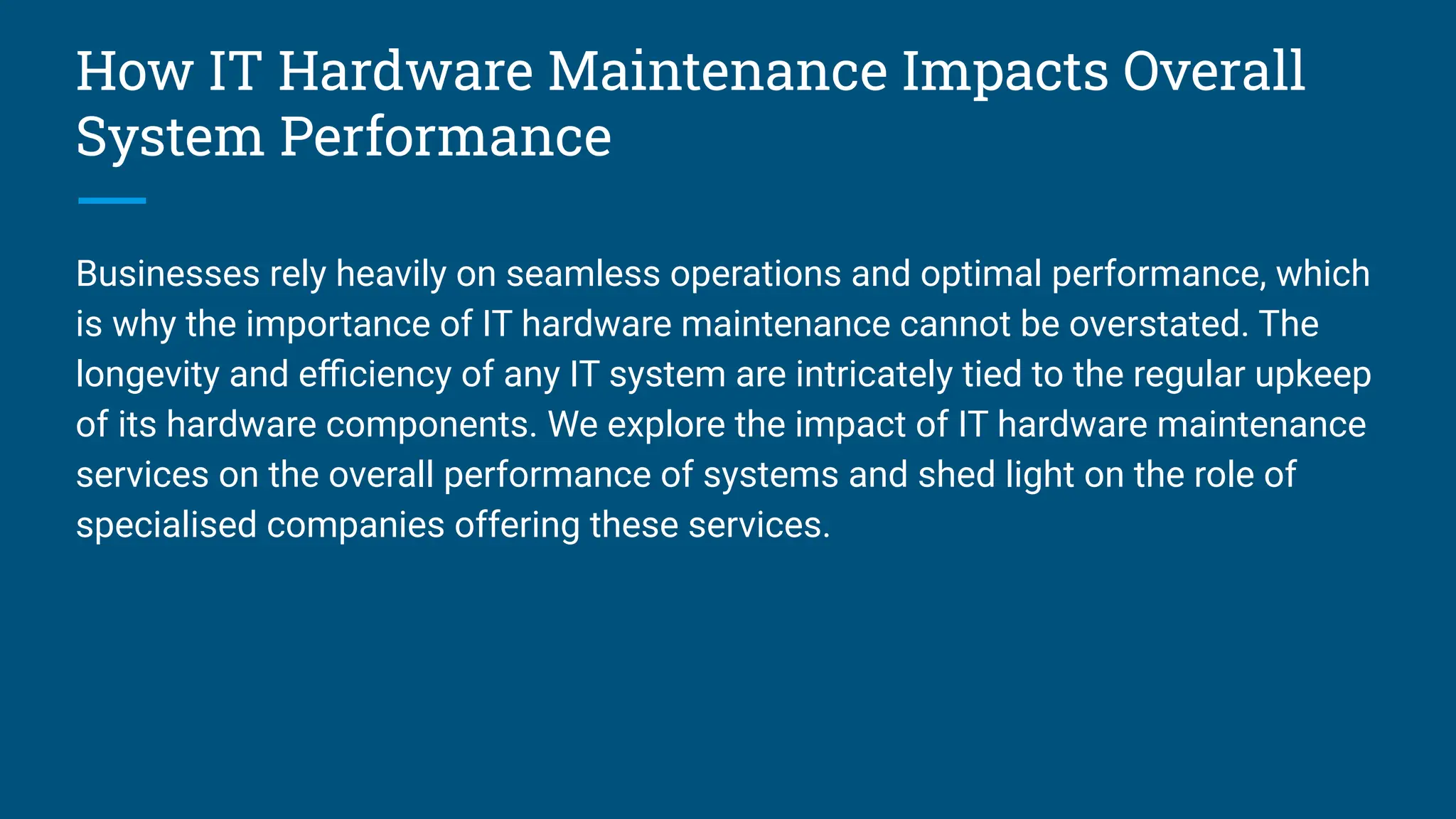 IT Maintenance - Achievement Solutions - How IT Hardware Maintenance ...