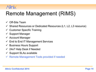 IT Infrastructure Managed Services and RIMS | PPTX