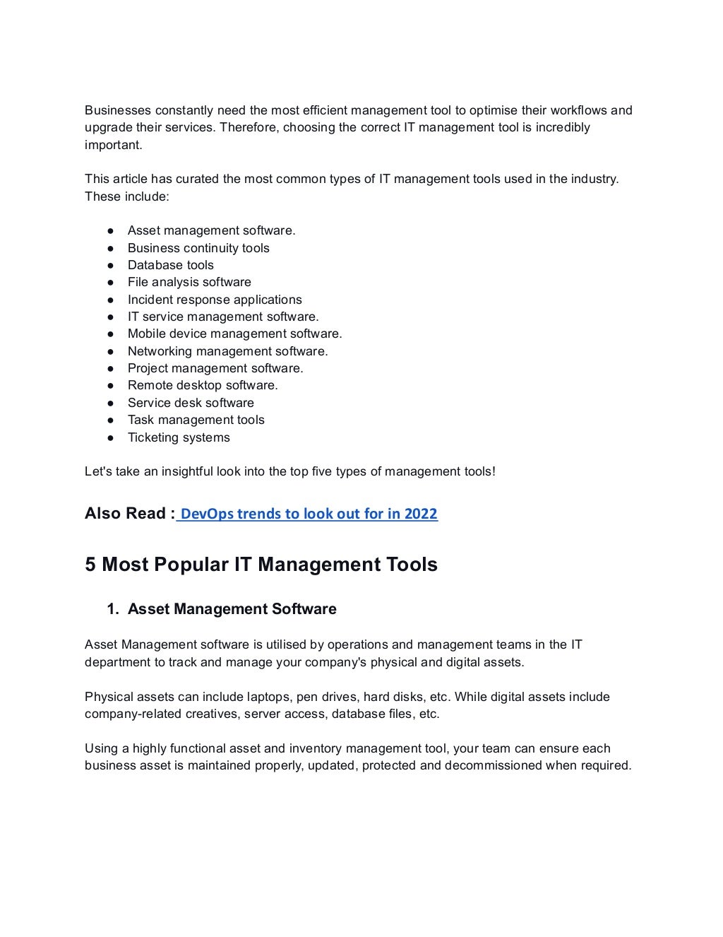 IT Management Tools: A Definitive Guide | PDF