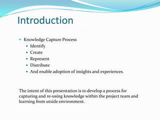 Knowledge Capture Process | PPT