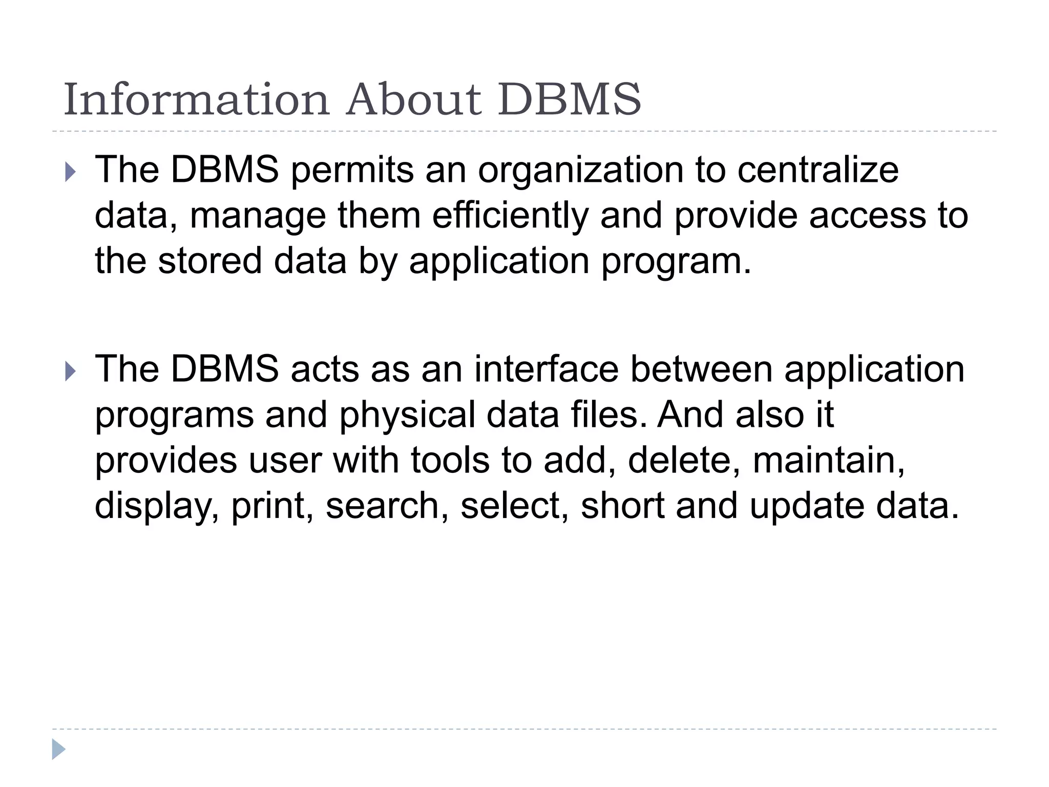Databases And Database Management System | PPTX