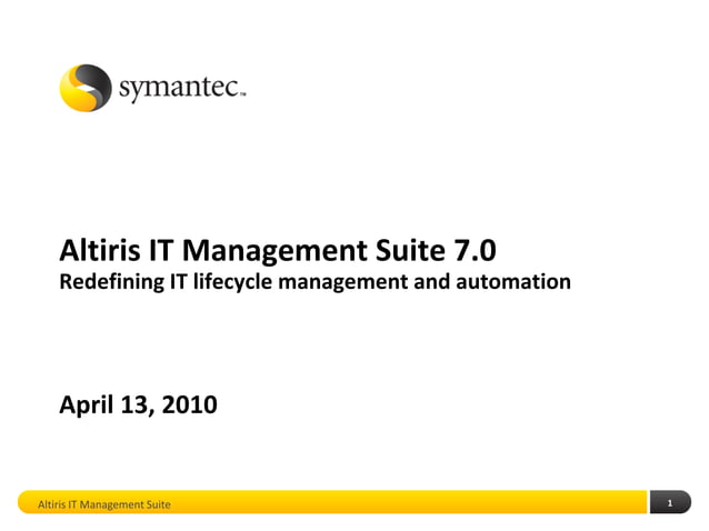 Altiris IT Management Suite 7 | PDF