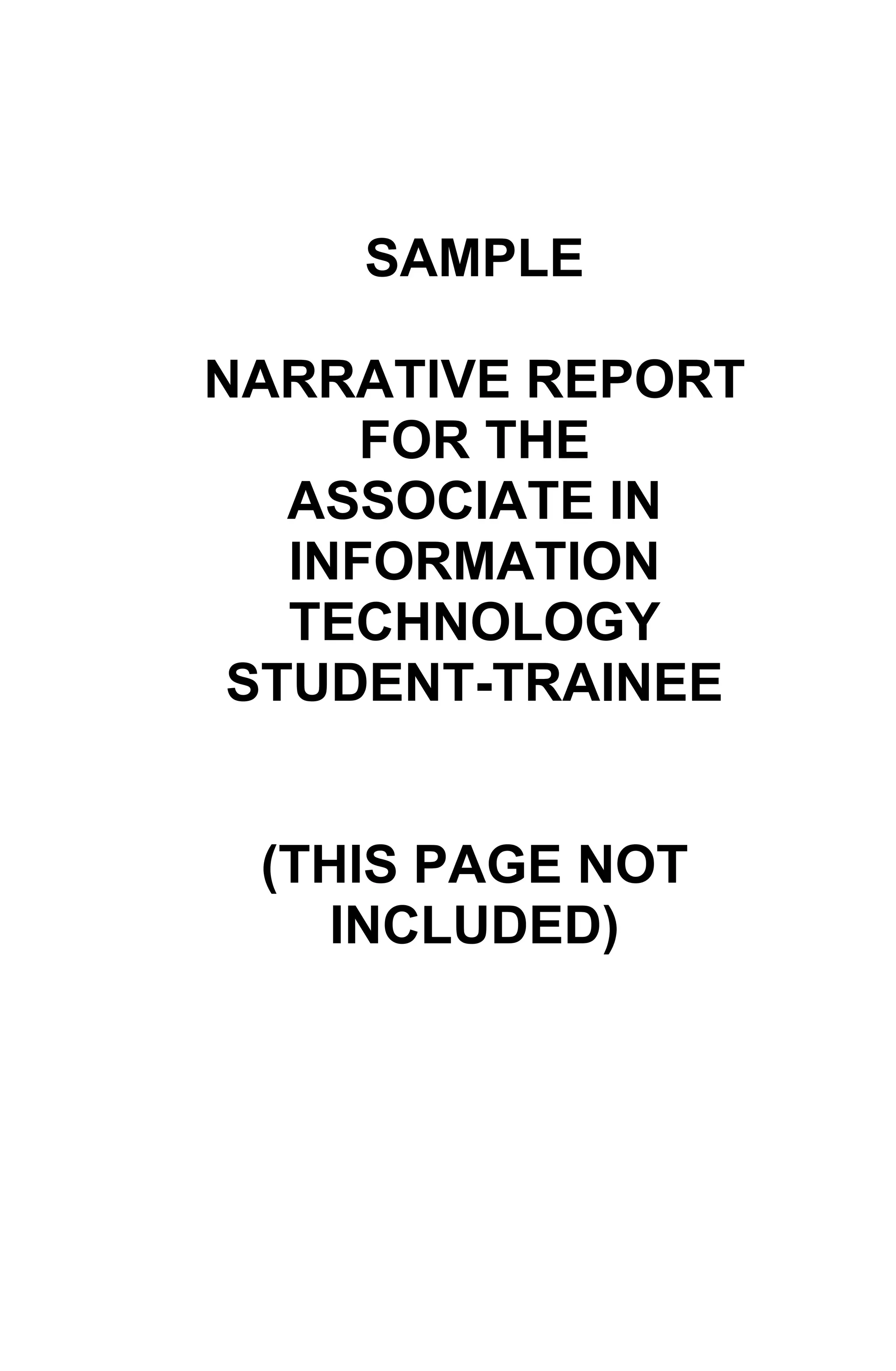 LSPU-Siniloan IT Narrative Report Format | DOC | Professional School ...