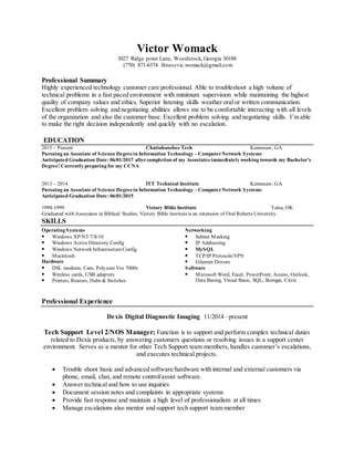 IT new resume | DOCX | IT and Internet Support | Internet