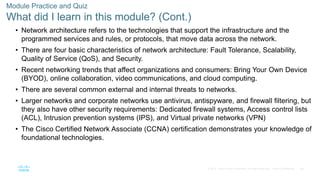 CCNA Introduction to Networks Module 1 | PPTX