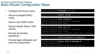 Detailed explanation of Basic router configuration | PPTX