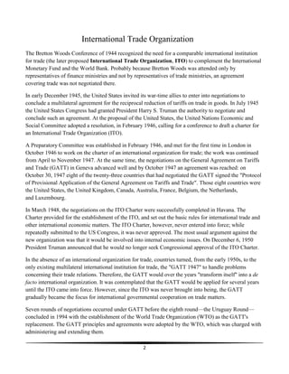 International Trade Organization | DOCX