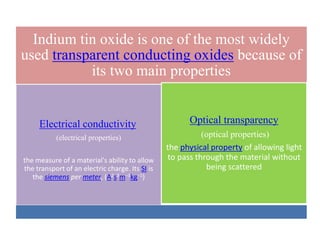 ITO (indium tin Oxide) & FTO (fluorine doped tin oxide ) | PPTX