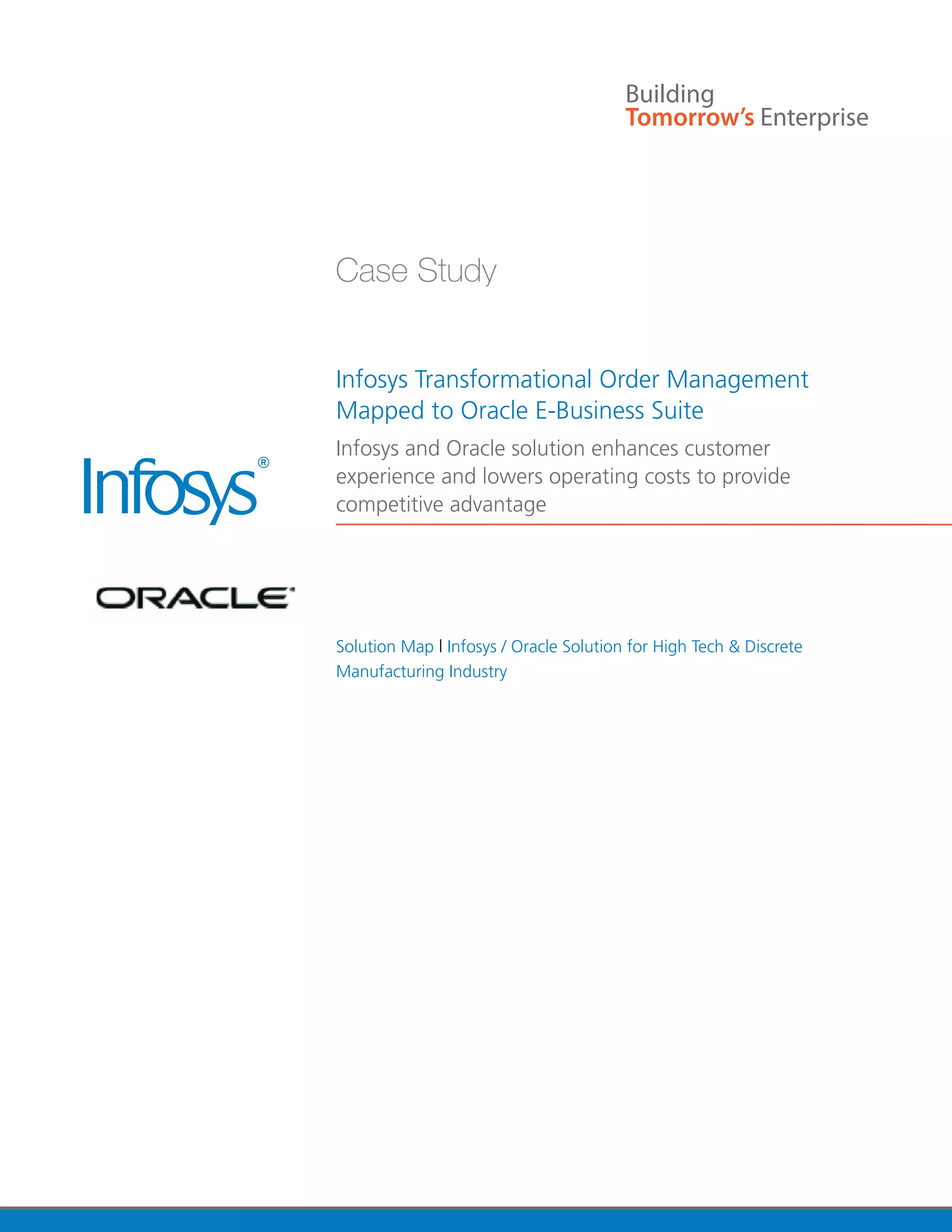 Infosys – Hi Tech Order Management Distribution Planning Solution ...