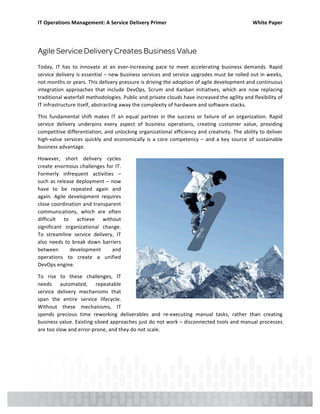 ITOM Service Delivery White Paper | PDF