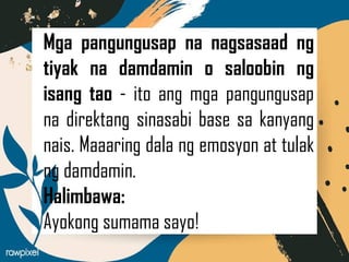 Pagsasaad ng Saloobin at Damdamin | PDF