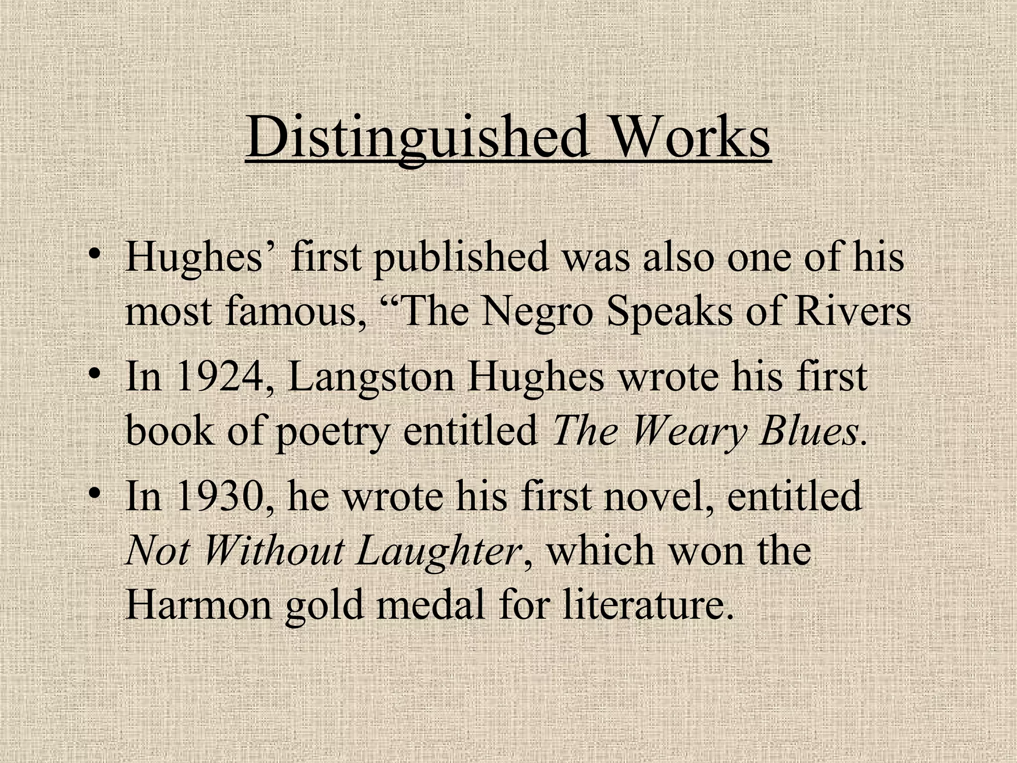 I too and langston hughes life | PPT