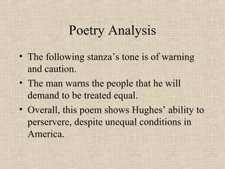 I too and langston hughes life | PPT