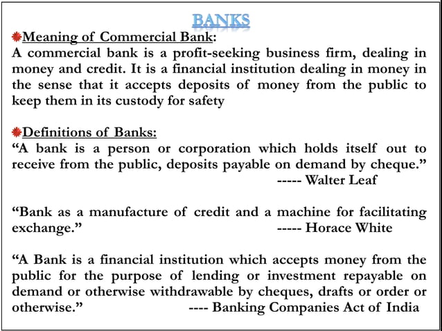 INTRODUCTION TO BANKING | PPTX