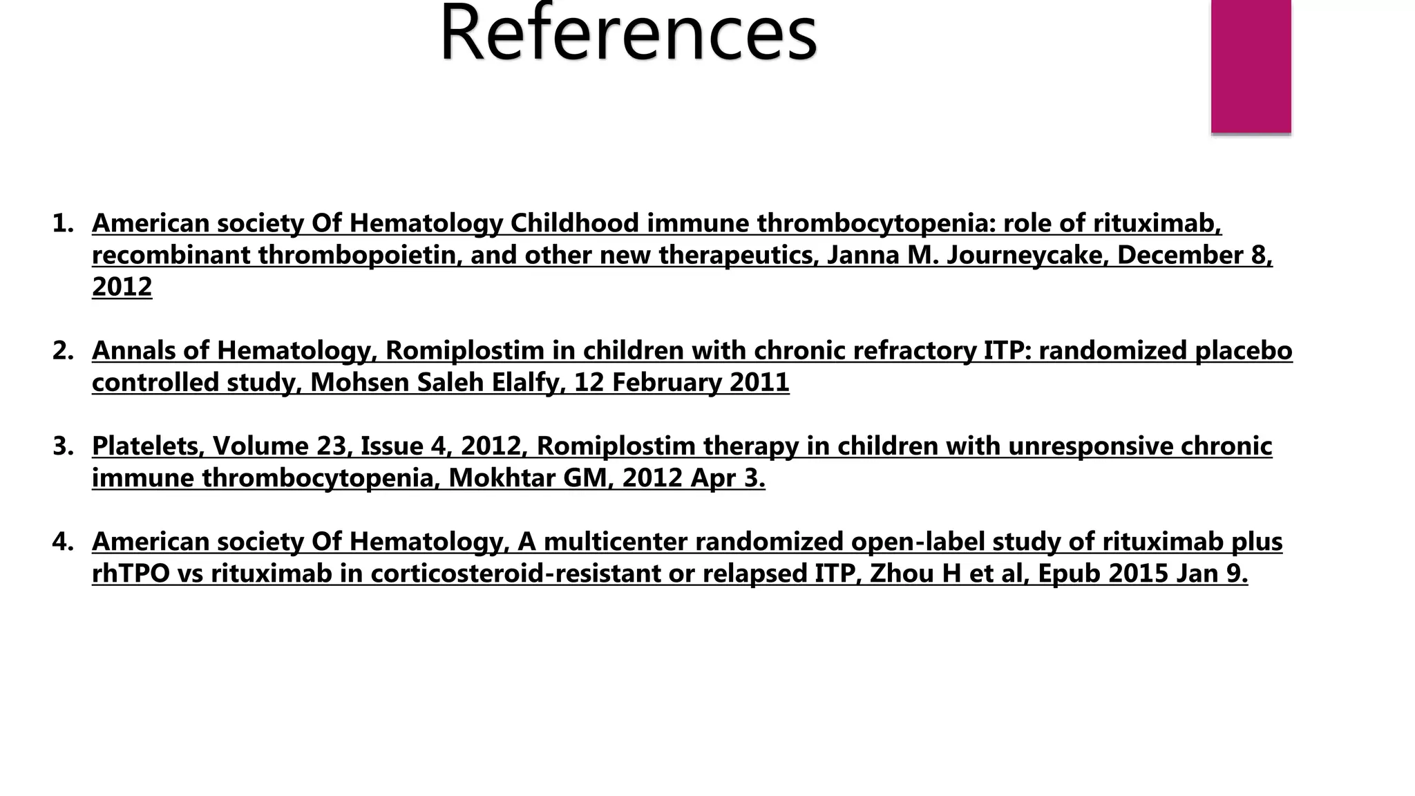 Refractory Idiopathic Thrombocytopenic Purpura | PPTX