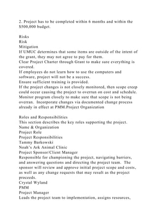 ITP-1 – Project CharterGroup 3 - The Project Management Masters .docx