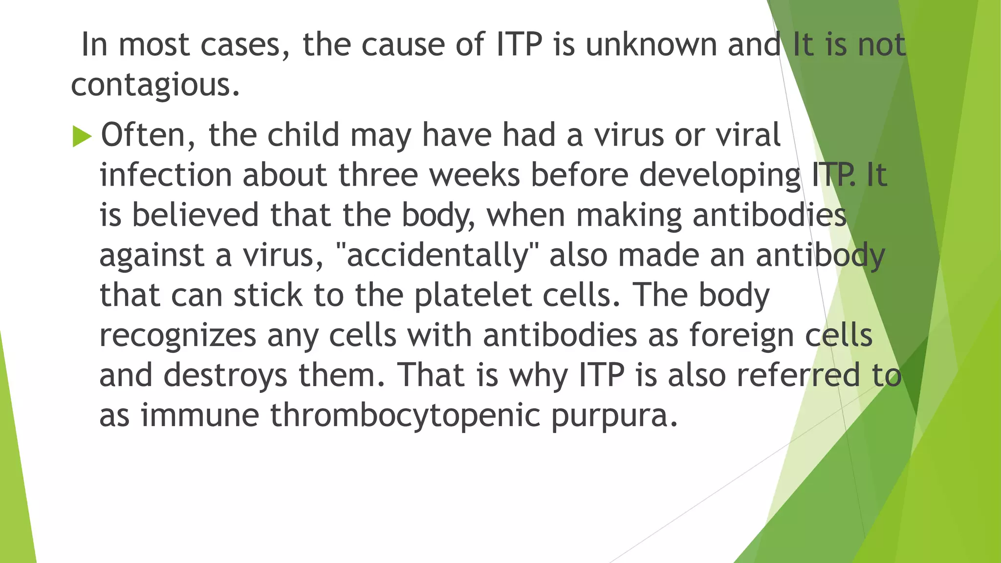 IDIOPATHIC THROMBOCYTOPENIC PURPURA (ITP) | PPTX