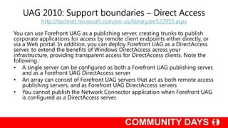 Forefront Unified Access Gateway 2010: An Introduction To Enterprise Features | PPT