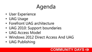 Forefront Unified Access Gateway 2010: An Introduction To Enterprise Features | PPT