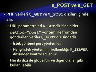 PHP - Kullanıcı Girişlerinin İşlenmesi | PDF