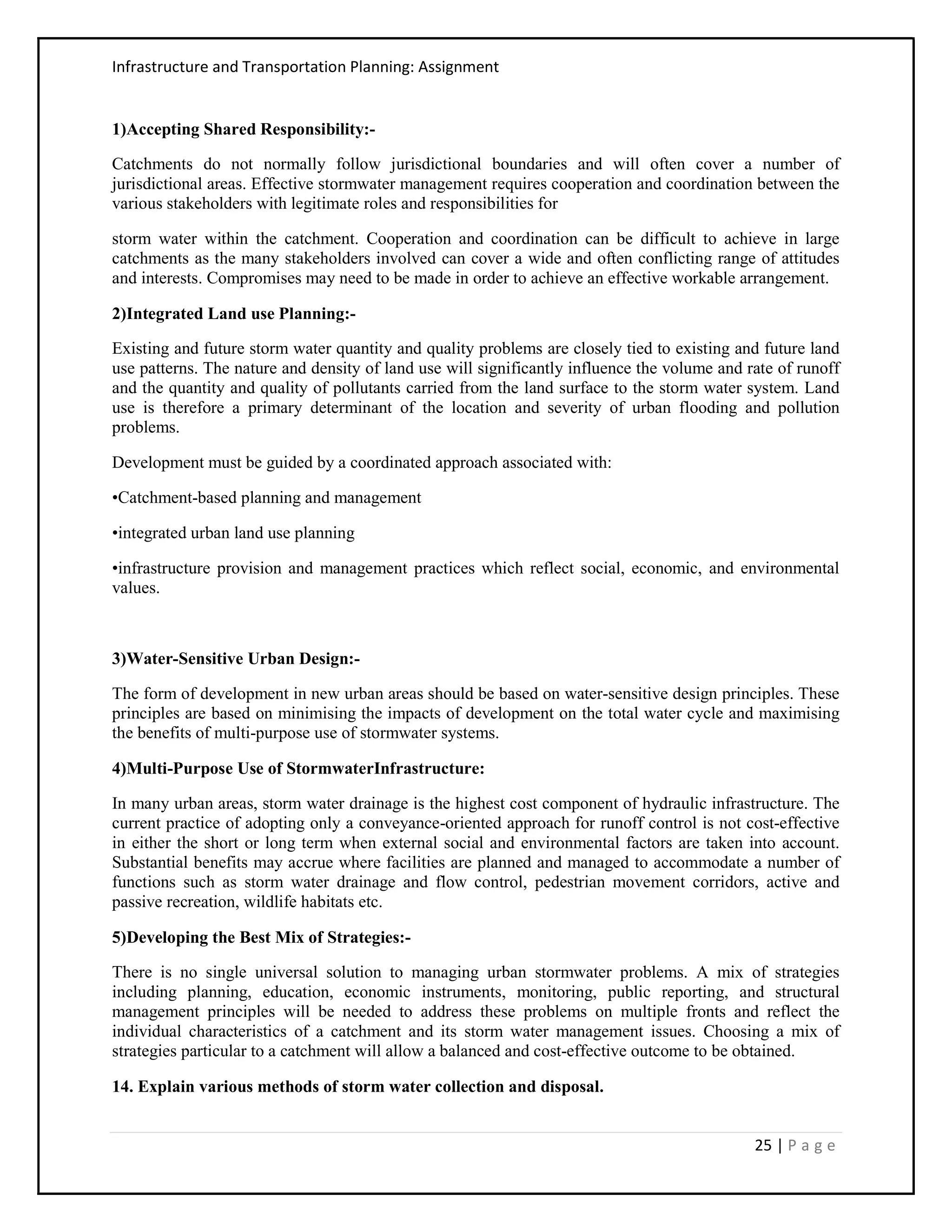 Infrastructure and Transportation Planning Study Notes | PDF