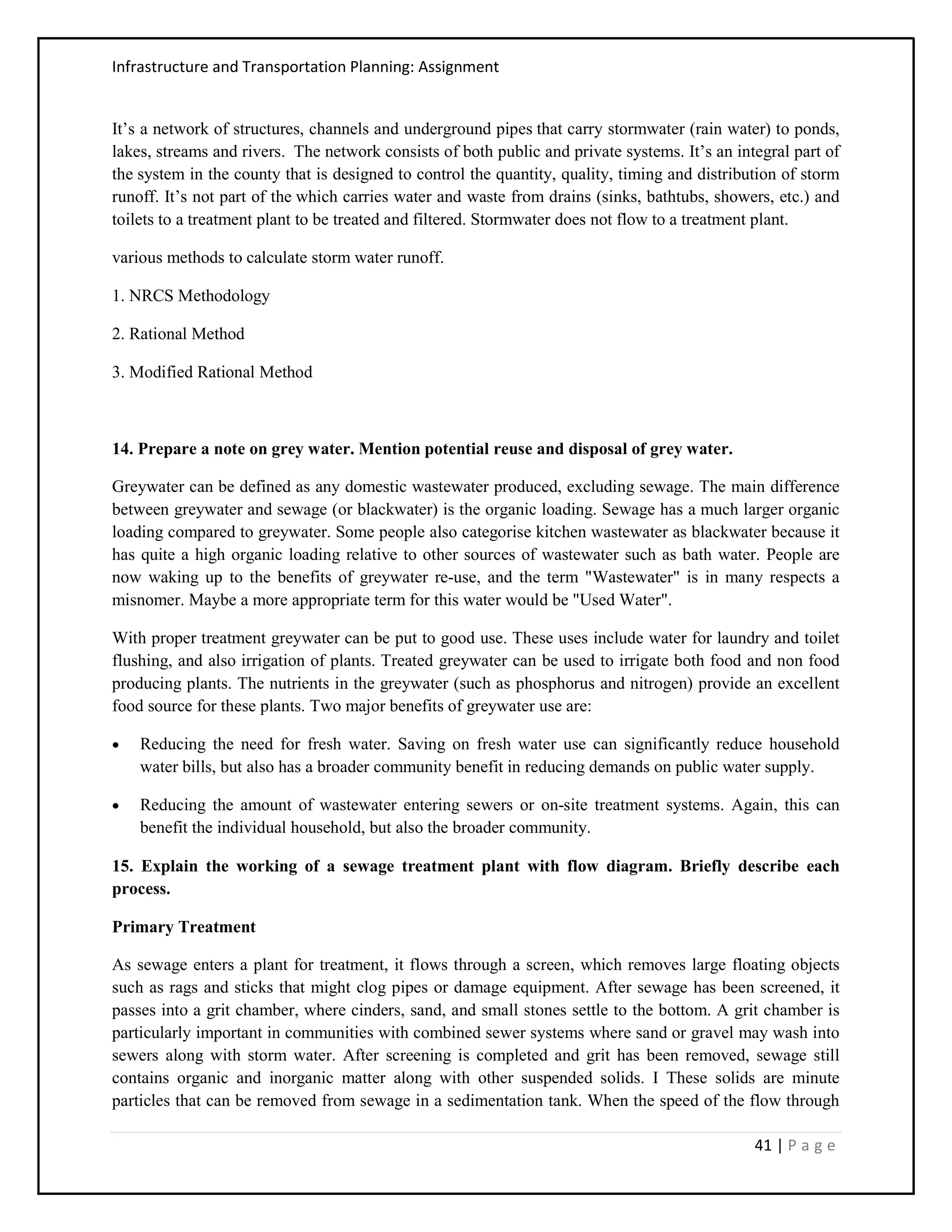 Infrastructure and Transportation Planning Study Notes | PDF