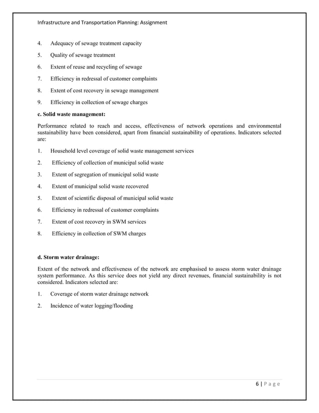 Infrastructure and Transportation Planning Study Notes | PDF
