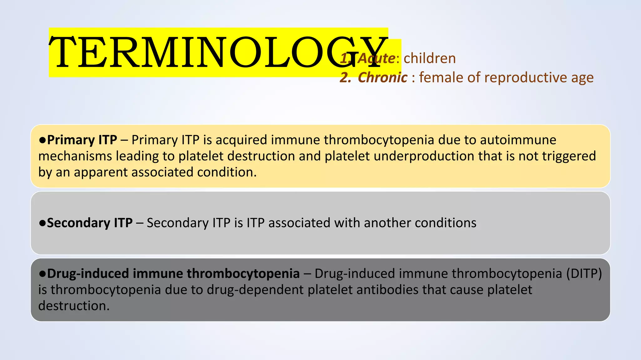 ITP (Immune Thrombocytopenia) | PPTX