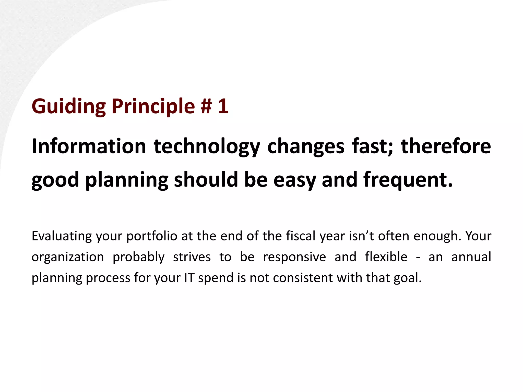 5 Guiding Principles for IT Portfolio Managament | PPT